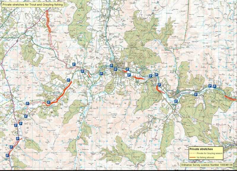 Beat Map showing areas of the River Tweed and River Lyne in Scotland ...